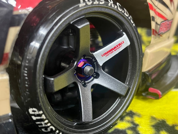 Titanium Serrated Wheel Nut for M4 (4 pieces) [RC926] KN-LN03 – Super-G R/C Drift Arena