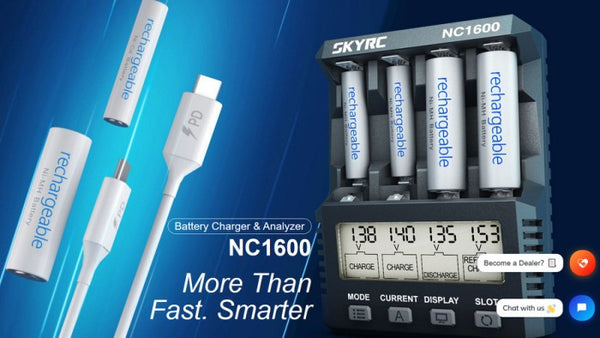 NC1600 4-Slot Smart Battery Discharger & Analyzer for AA-AAA Ni-MH ...