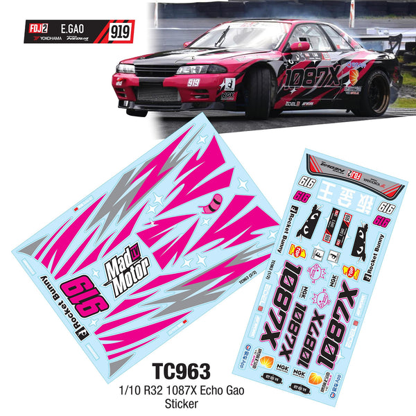 1-10 R32 1087X Echo Gao Sticker Livery Decal Sheet Set [TEAM-C] TC963 ...