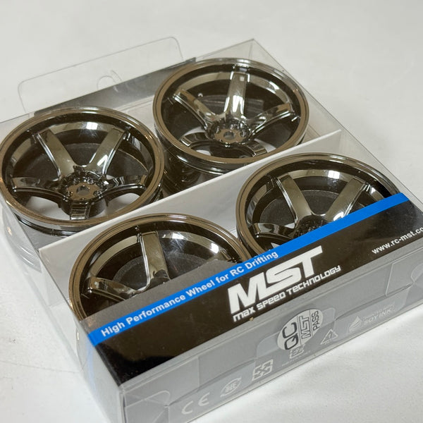 Chrome GUNMETAL Smoked 5 Spokes - ADVAN GT Style - 8 Offset Rims (4-Pa ...