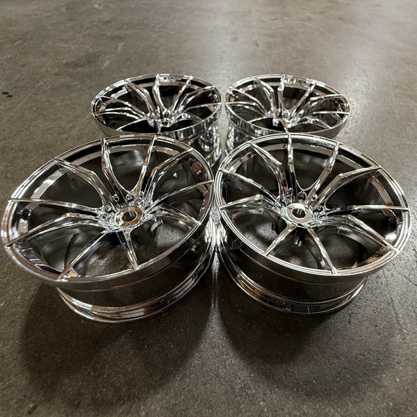 CHROME FX Split 5 Spokes - Titan Style - Concave 8 Offset 1-10 Rims (4 ...