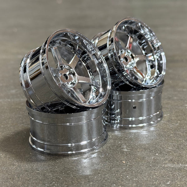 6 Spoke (Chrome) Adjustable Offset Rims (4-Pack) 1-10 TE37 HRE 546 Sty ...