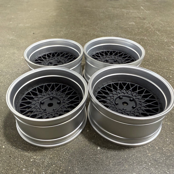501 Mesh (Matte Black / Silver Lip) Adjustable Offset Rims (4-Pack) 1 ...