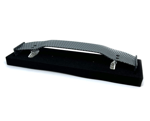 Carbon Fiber Style SPOILER (180mm) with SILVER (LOW MOUNT) WING STANDS ...