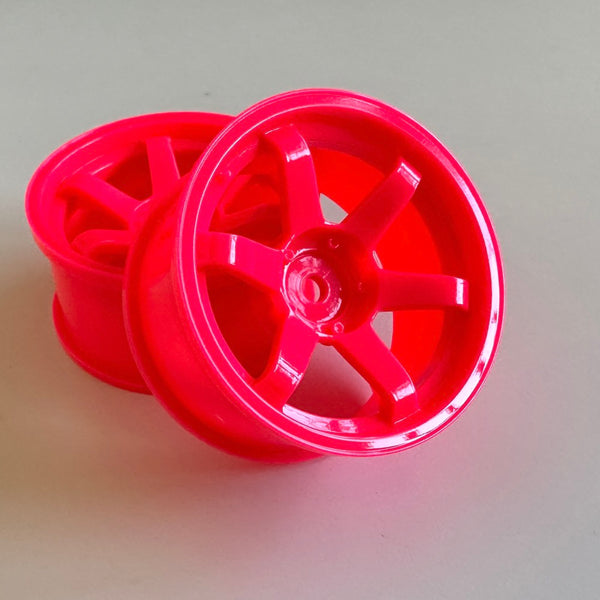 TE37 6 Spoke Wheels - 5mm 8mm KV Coat - PINK 1-10 DRIFT RIMS [SPICE] S ...