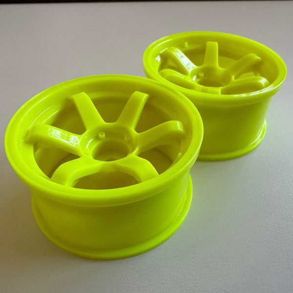 TE37 6 Spoke Wheels - 5mm 8mm KV Coat - YELLOW 1-10 DRIFT RIMS [SPICE ...