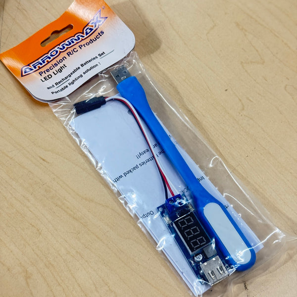 LED Light for LIPO USB w/ Voltmeter - Pit light spotlight [Arrowmax] U ...