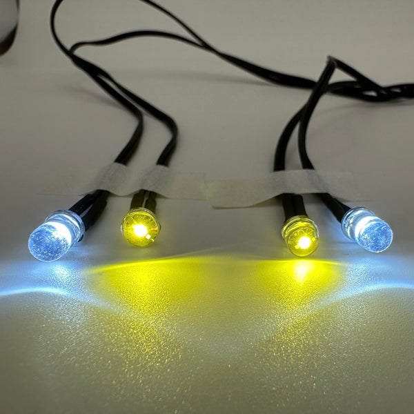 5mm HELLA YELLOW / WHITE LED (4 led 1 plug) for ATTACK LIGHT KIT [Scal ...
