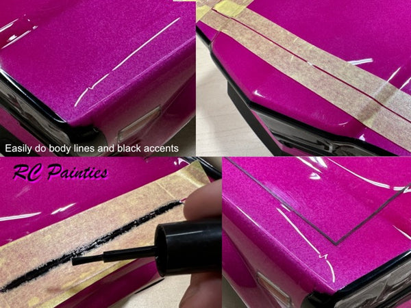 GLOSS BLACK - Trim and Fine Detailer for Polycarbonate Lexan Bodies (5 ...