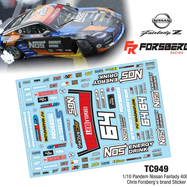 1-10 LIVERY: FORBERG NOS 400Z DECAL SHEET STICKERS [TEAM-C] TC949 ...