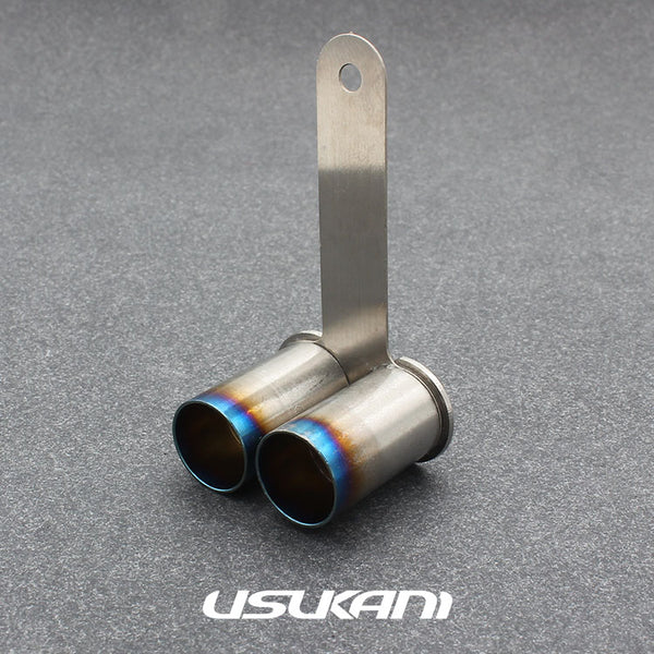 DUAL LARGE Blast Pipe - 12mm Titanium Burnt Tip (STRAIGHT Cut) 1-10 MU ...