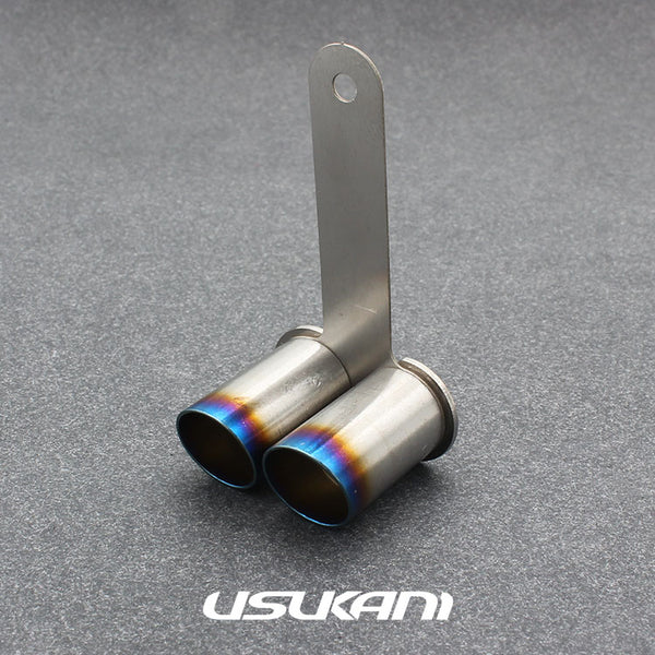 DUAL LARGE Blast Pipe - 12mm Titanium Burnt Tip (SLANT Cut) 1-10 MUFFL ...