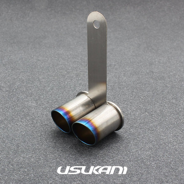 DUAL LARGE Blast Pipe - 12mm Titanium Burnt Tip Short (SLANT Cut) 1-10 ...