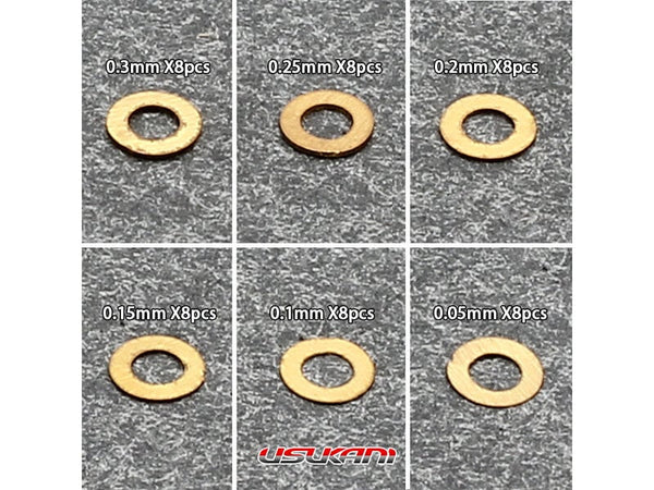 Adjust Spacer Set for Lower Cap (6spec x 8pcs) for 1/24 Hydraulic Shoc ...
