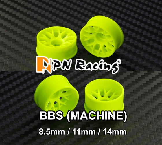 2WD Machine Cut - BBS Wheels YELLOW - RWD Rims for Mini-Z (1-28) (8.5m ...