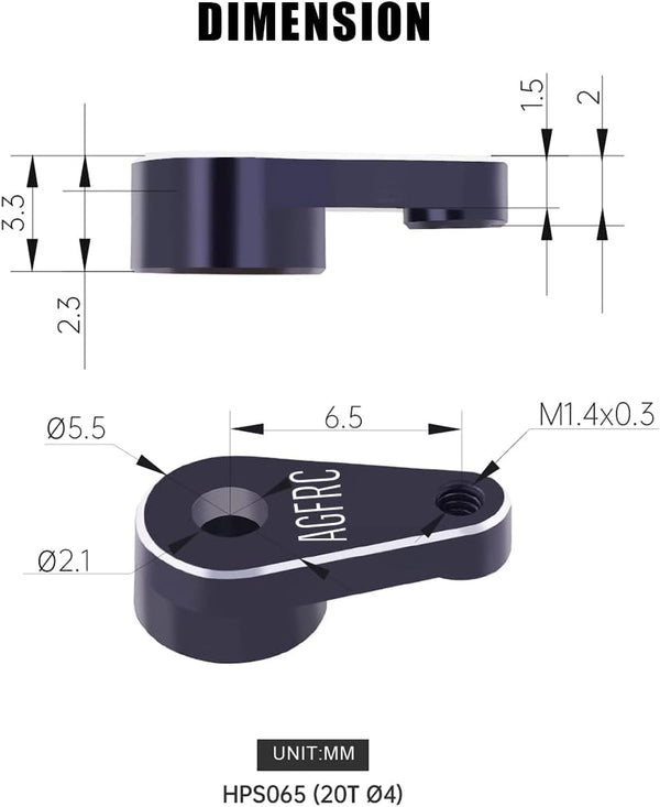 20T CNC Metal Micro Servo Horn for A06CLS V2 20T RC Servo [AGFRC] HPS0 ...