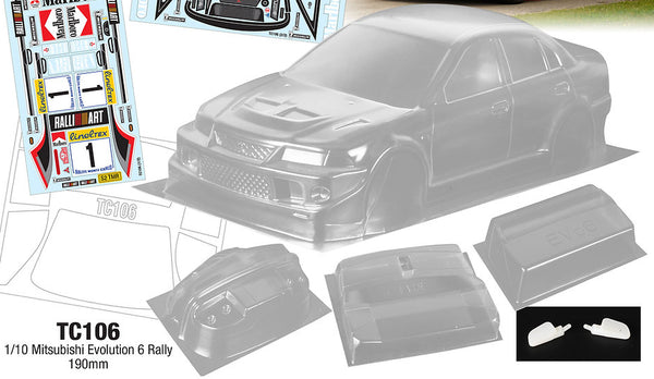 Mitsubishi Lancer Evo VI Evolution 6 1-10 Body Shell [Quality RC] QRC ...