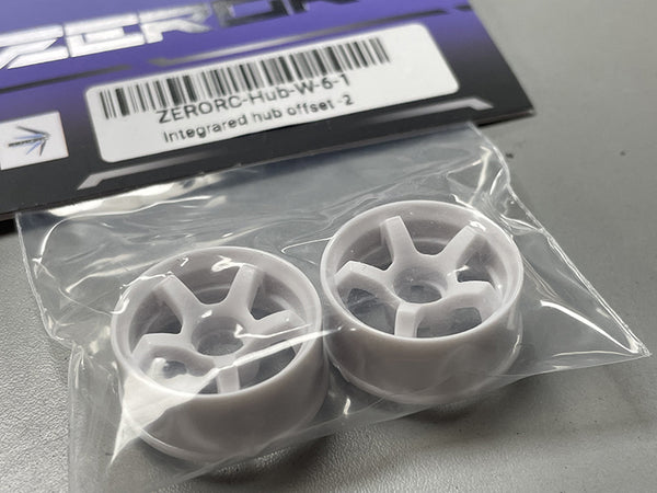 5 Spoke RIMS - WHITE 2PC Set (OFFSET 2) for RW00 [ZERORC] ZERORC-Hub-W ...