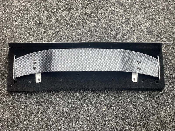 Carbon Fiber Style SPOILER (182mm) with SILVER (LOW MOUNT) WING STANDS ...