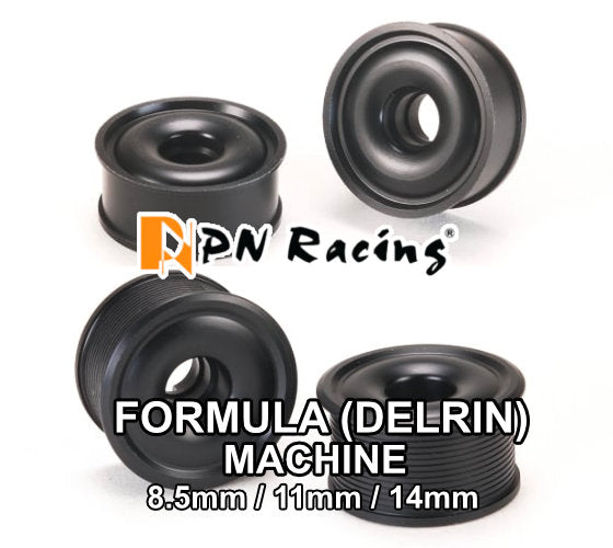 2WD Machine Cut DELRIN BLACK Formula Wheels Flanged Rims for Mini-Z (1 ...