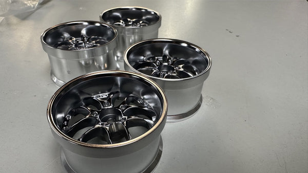SSR MINERVA MATTE CHROME 6mm - 8mm 1-10 RC RIMS ** 30MM WIDE ** [Topli ...
