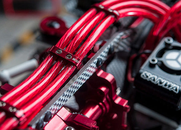 Translucent Colored RED BLUE SMOKE SILVER ESC Wire Cable (48cm) [Tetsu ...