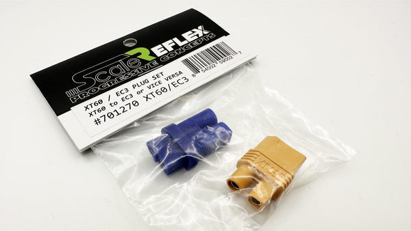 XT60 - EC3 CONVERSION ADAPTER SET - FEMALE MALE [Scale Reflex] 701270 – Super-G R/C Drift Arena