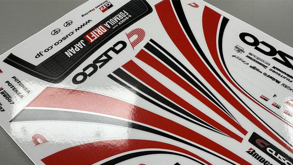 1-10 LIVERY: CUSCO RED-BLACK GRAPHICS DECAL SHEET FORMULA DRIFT STICKE ...
