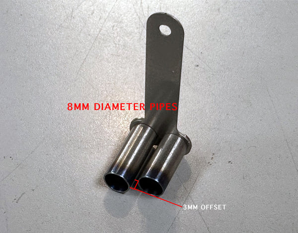 OFFSET DUAL BLAST PIPES - 8mm Titanium Burnt Tip (Straight Cut) 1-10 M ...