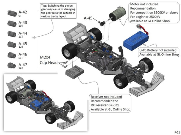 GLF-1 RWD Chassis 1-28 F1 RWD Chassis Kit [GL Racing] GLF-1-001-NEL ...