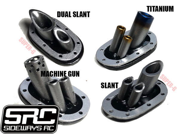 Hood Blast Pipes Muffler w Trim and Screws 1-10 Realistic Exhaust [SRC ...