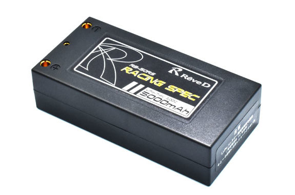 Shorty LIPO 5000mah 100C 2S 7.4V Battery (4.0mm Bullets) [Reve D] RB-5 ...