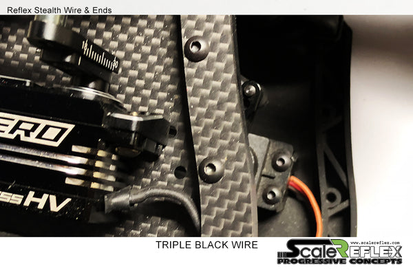 Reflex Wire Triple Black Servo Gyro ESC Wire MALE TO MALE (80mm - 100m ...